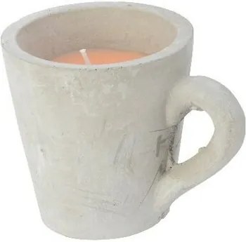 Dekorativní svíčka Mug oranžová, 10,5 cm