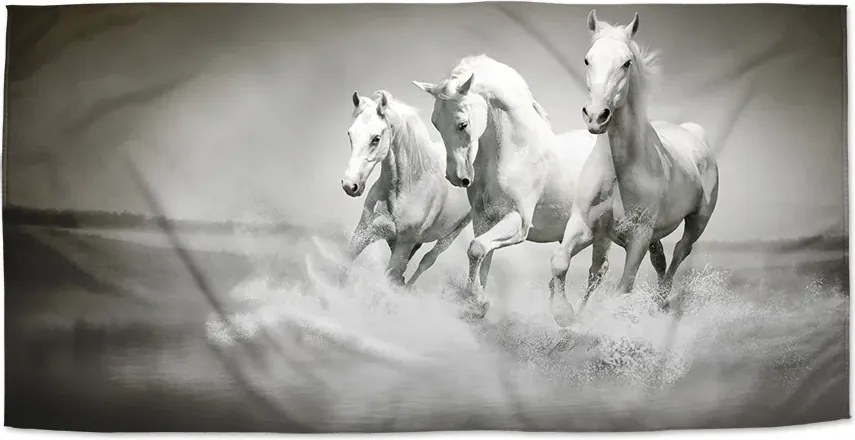 Sablio Ručník Bílí koně - 70x140 cm