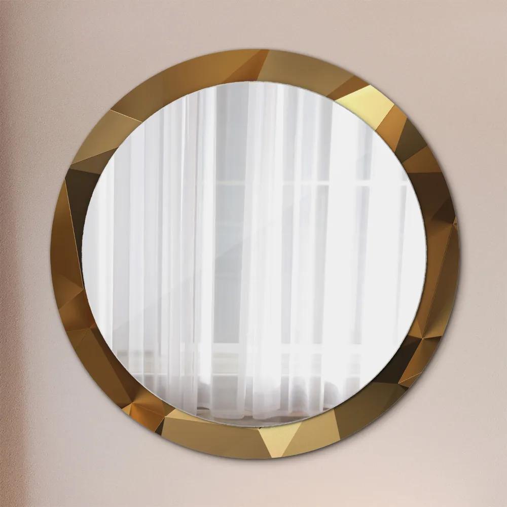 Kulaté dekorativní zrcadlo Zlatá abstrakce fi 90 cm