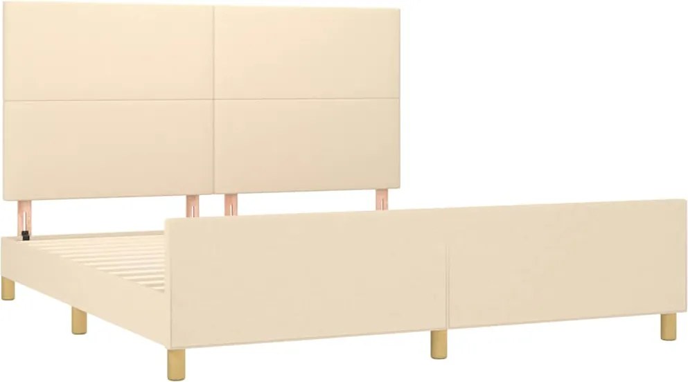 Rám postele bez matrace krémový 180 x 200 cm textil 3124916