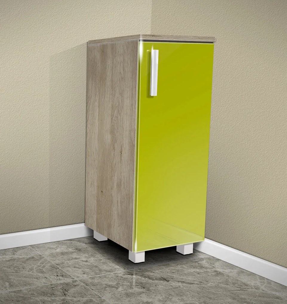 Nabytekmorava Koupelnová skříňka K6 barva skříňky: dub stříbrný, barva dvířek: lemon lesk