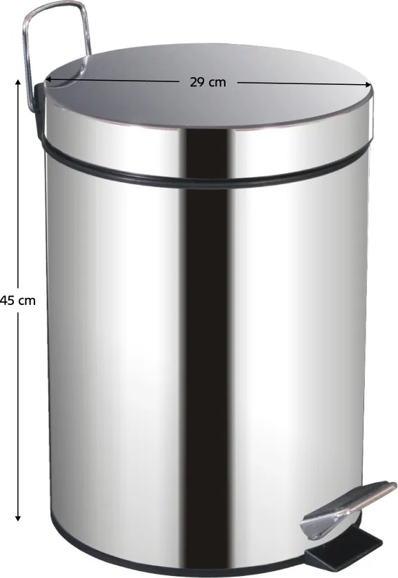 Odpadkový koš, nerezavějící ocel, 20 L, DUST