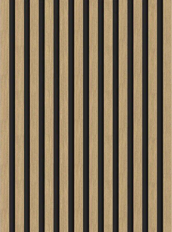 Mexen Lam-B, akustické stěnové lamely 275 × 30 cm, HDF deska 4 mm, technická dýha, ořech lněný, S100-275307-3015-015
