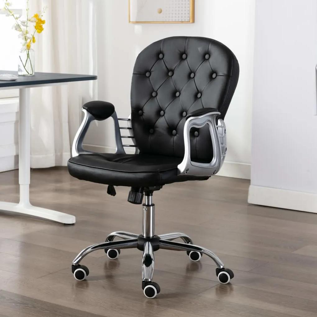 Otočná kancelářská židle černá umělá kůže,  289363