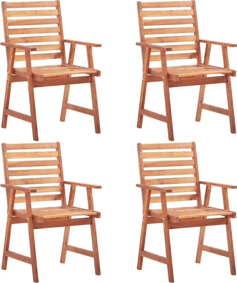 vidaXL Zahradní jídelní židle 4 ks masivní akáciové dřevo [3051100] Barva: Hnědá