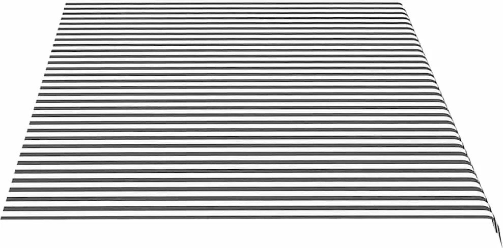 Náhradní plachta na markýzu antracitová a bílá 500 x 300 cm polyesterová 311991