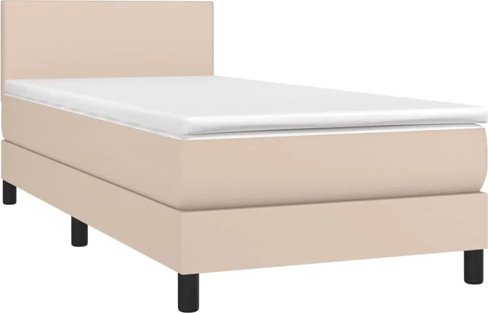 Box spring postel s matrací cappuccino 100x200 cm umělá kůže 3140992
