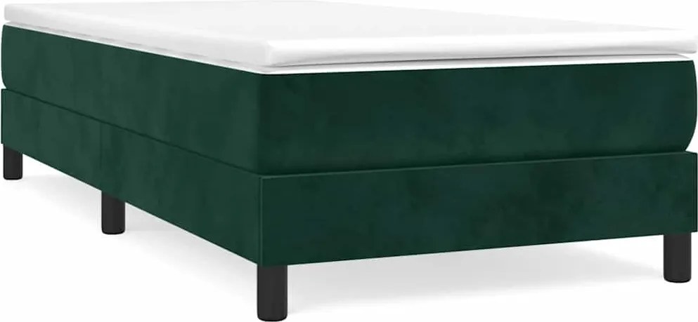 Rám postele s boxspringem tmavě zelená 90 x 190 cm samet 3120745