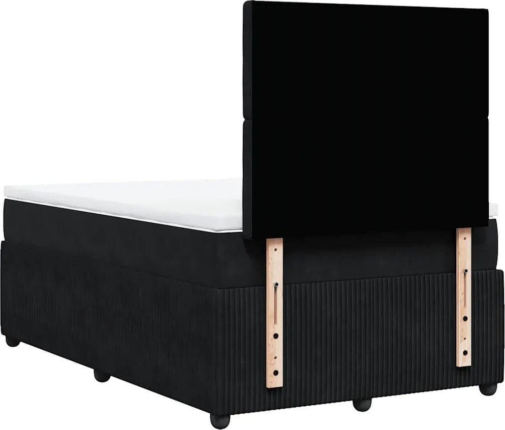 Box spring postel s matrací černá 120 x 190 cm samet 3292300