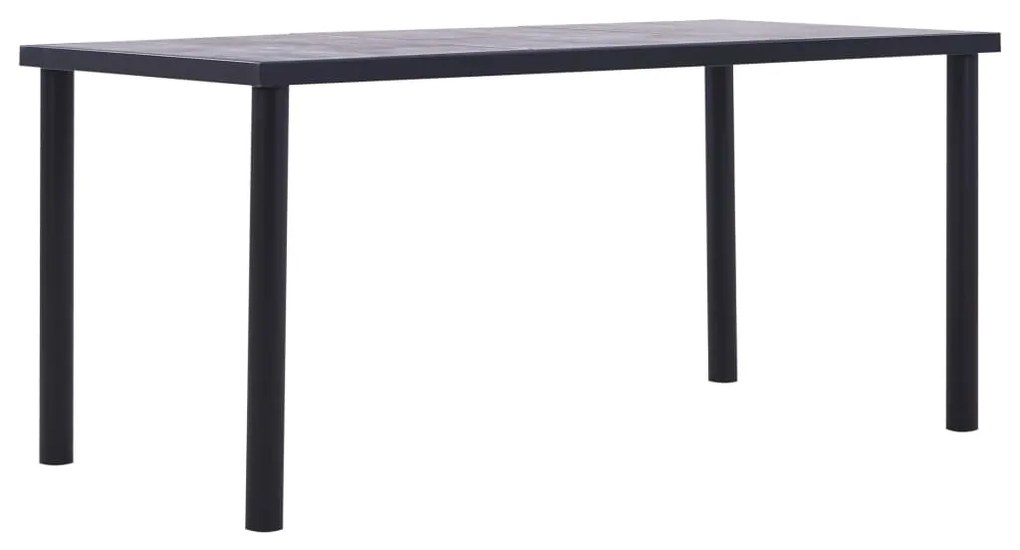 Jídelní stůl černý a betonově šedý 160 x 80 x 75 cm MDF 281859