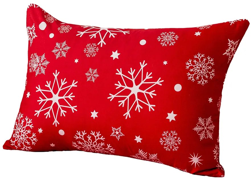 Povlak na polštář z mikrovlákna SNOWFALL 50x70 cm, červený