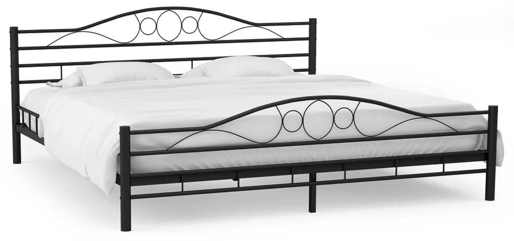 246739 vidaXL Kovový rám postele s laťkovým roštem 160x200 cm zaoblený design