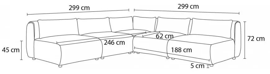 Zelená rohová pohovka (variabilní) Jeanne – Bobochic Paris