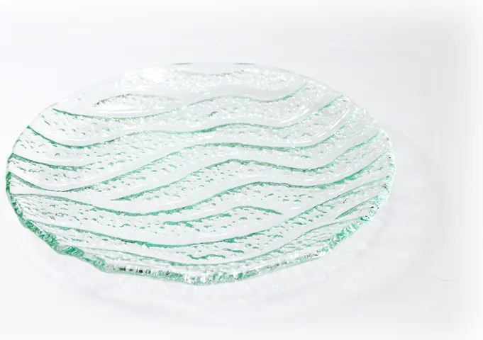 BDK-GLASS Kulaté skleněné talíře NATURE SEA Průměr: 28cm