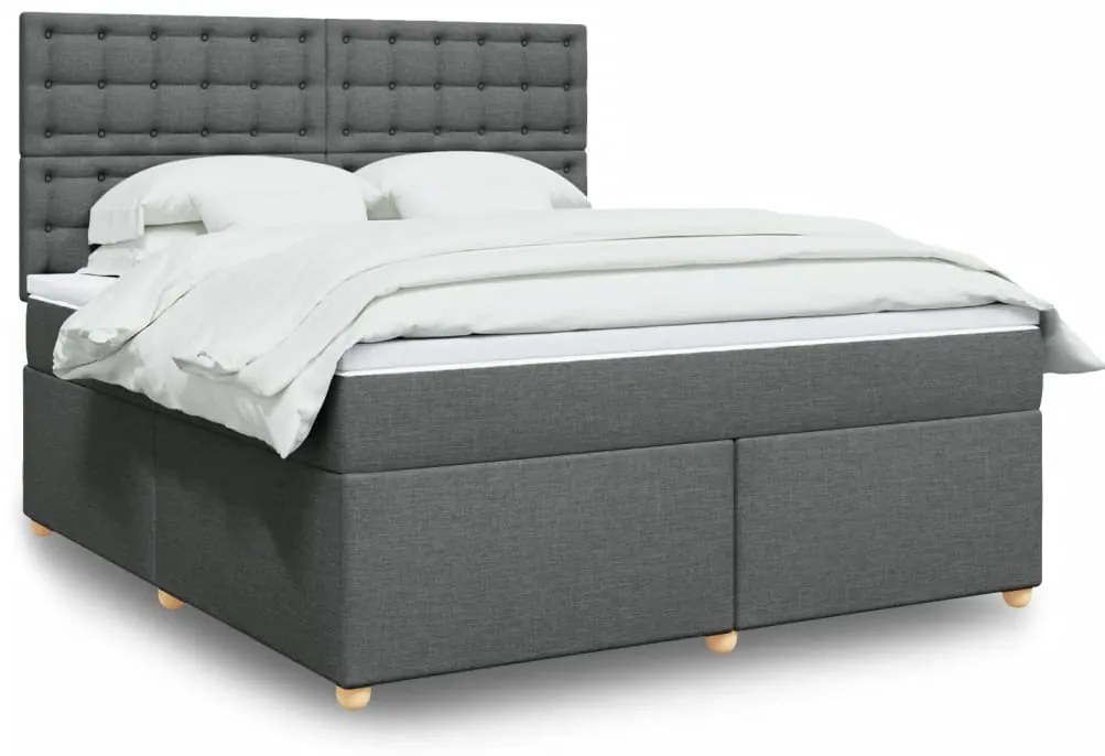 Box spring postel s matrací tmavě šedá 180x200 cm textil 3293674