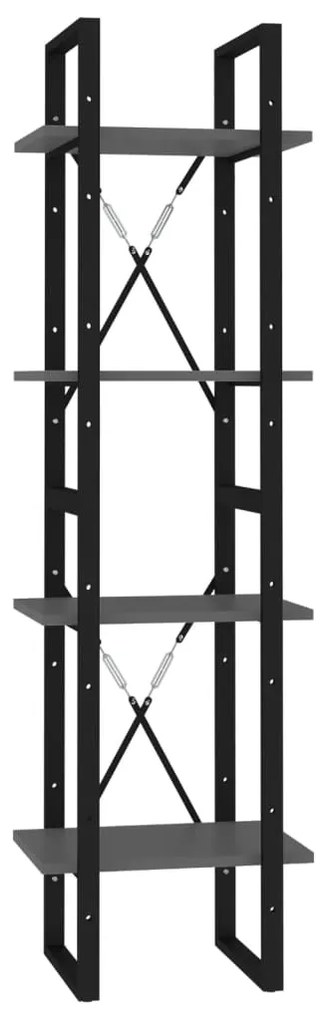vidaXL Marketos 4patrová knihovna šedá 40 x 30 x 140 cm kompozitní dřevo