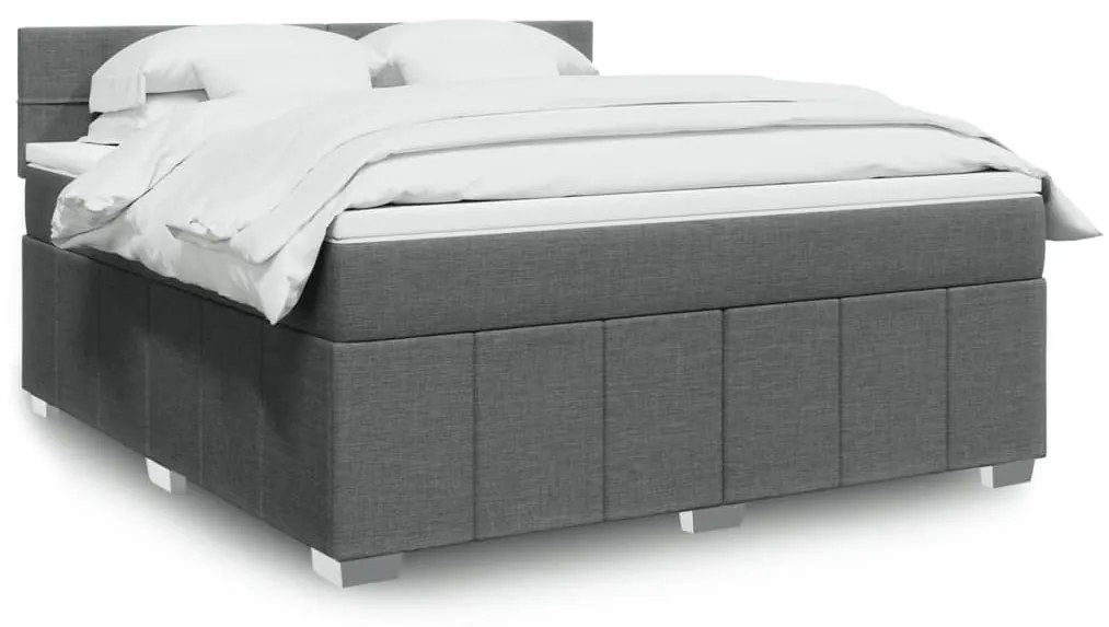 Box spring postel s matrací tmavě šedá 180x200 cm textil 3287148
