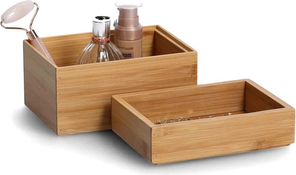 Zeller Present Úložný box, organizér do šuplíku, bambusová sada 2ks (17x12x12)