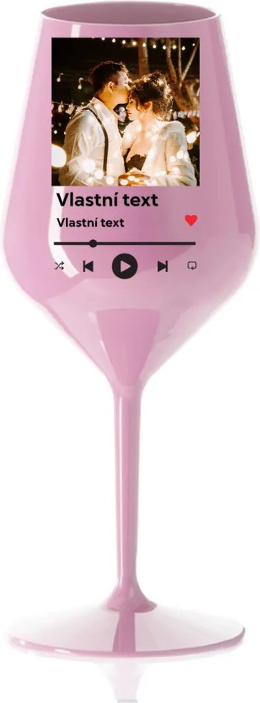 Personalizovaná nerozbitná sklenice s motivem přehrávače