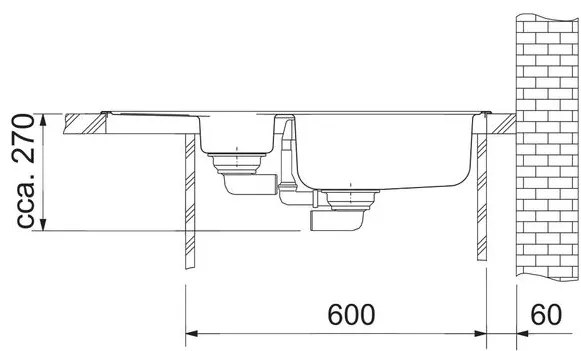 Franke Euroform EFN 651-78  Nerezový dřez s vaničkou a s odkapní plochou oboustranné provedení, 78x47,5cm, 101.0250.587