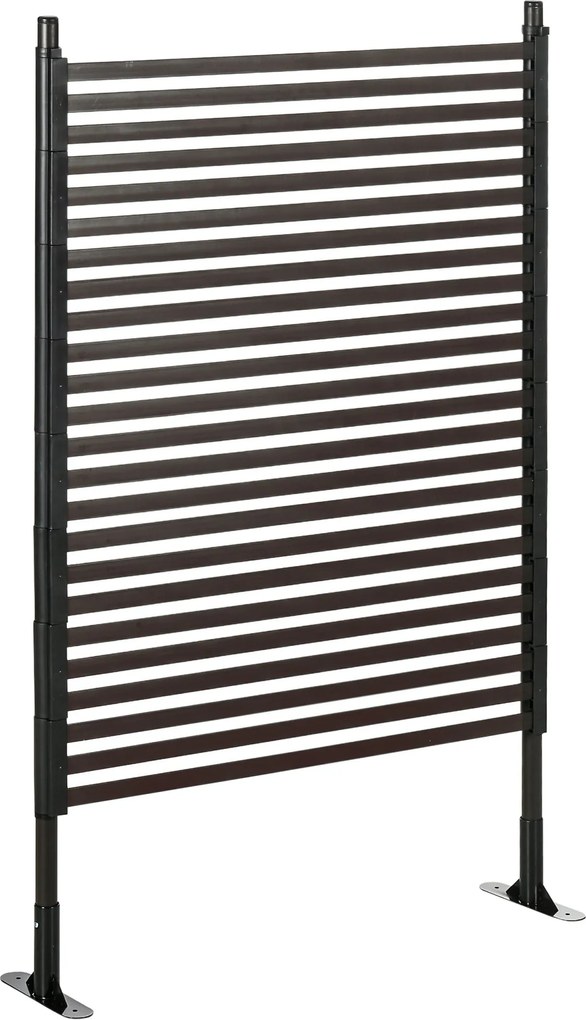 Zahradní plot Outsunny, kovový plot 93 x 150 cm vysoký, dekorativní mřížkový plot se stojany, plot pro psy, horní obloukový plot, krajinářský plot pro
