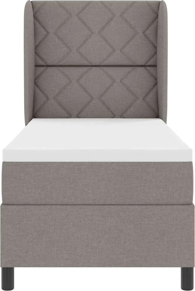 Postel s boxspringem s čelo Taupe 80 x 200 cm textil 3340596