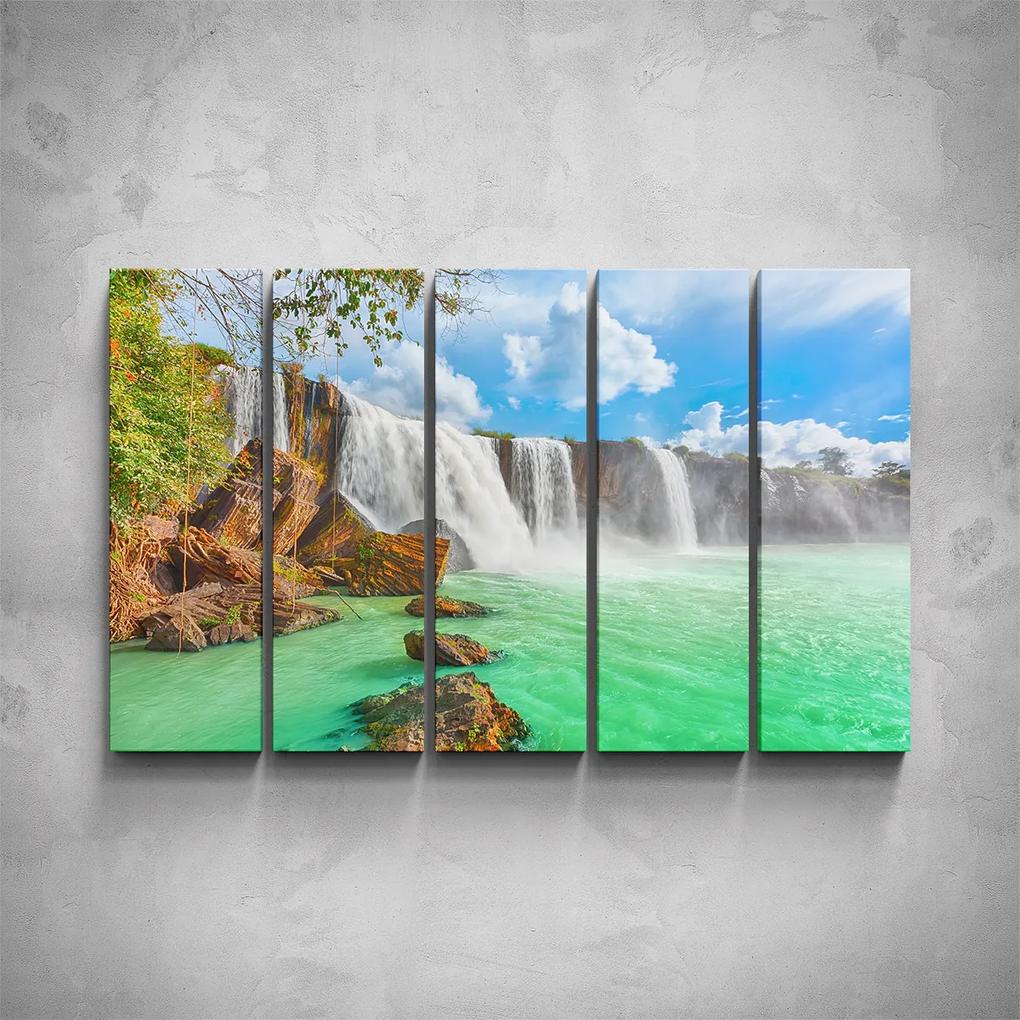 5-dílný obraz - Azurový vodopád - PopyDesign