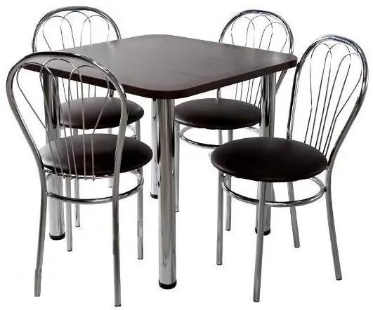 Levný jídelní set 4 + 1 - 4 židle + čtvercový stůl Dub RJK světlý