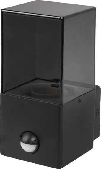Venkovní nástěnné svítidlo se senzorem 1xE27/40W/230V IP44 černá/kouřová