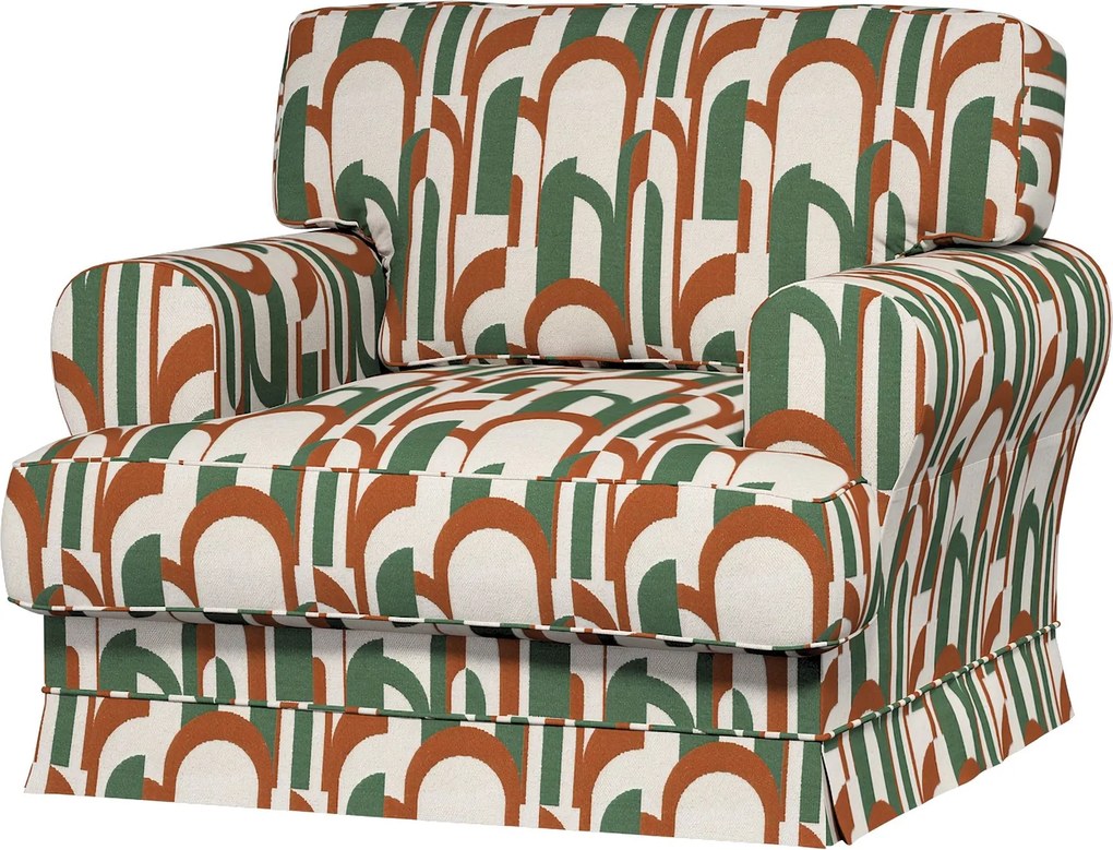 Potah na křeslo IKEA Ekeskog barva zelená látka pletený vzor, vzorované