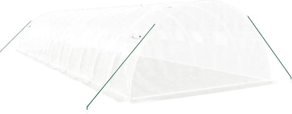 Skleník s ocelovým rámem bílý 48 m² 12 x 4 x 2 m 3188076