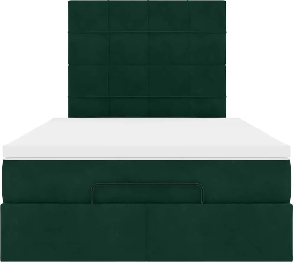 Osmanský rám postele s matracemi tmavě zelené 120x190 cm samet 3313460