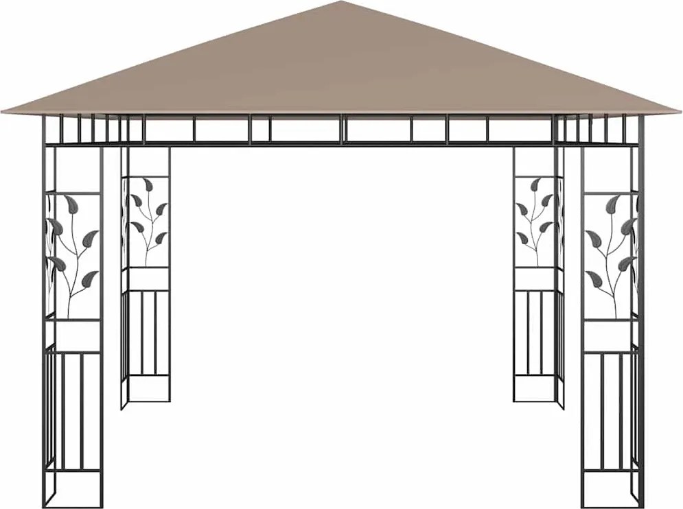 Altán s moskytiérou 3 x 3 x 2,73 m taupe 180 g/m² 312251