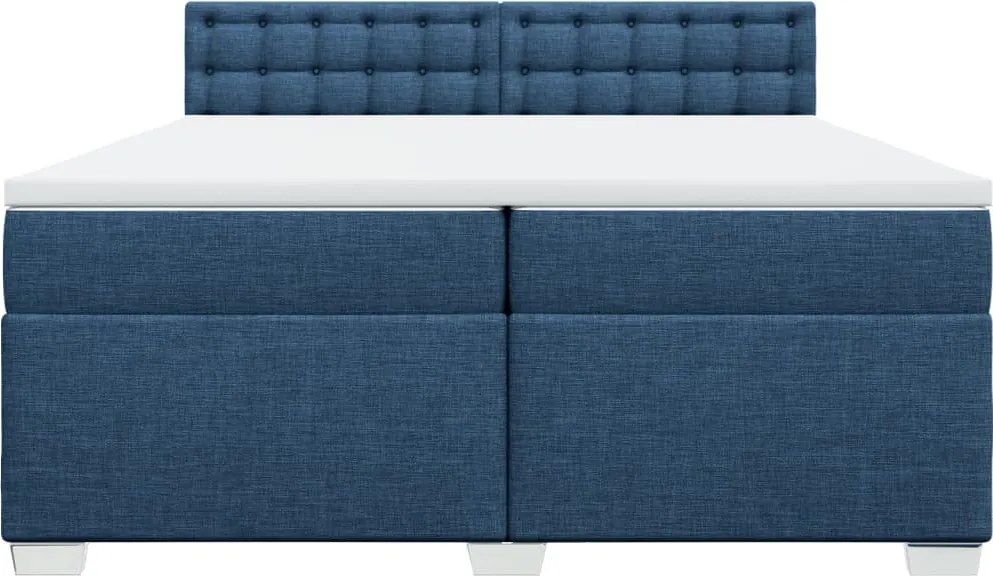 Box spring postel s matrací modrá 200x200 cm textil 3288315