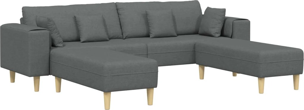Pohovka 3 ks Tmavě šedá textil 3335163