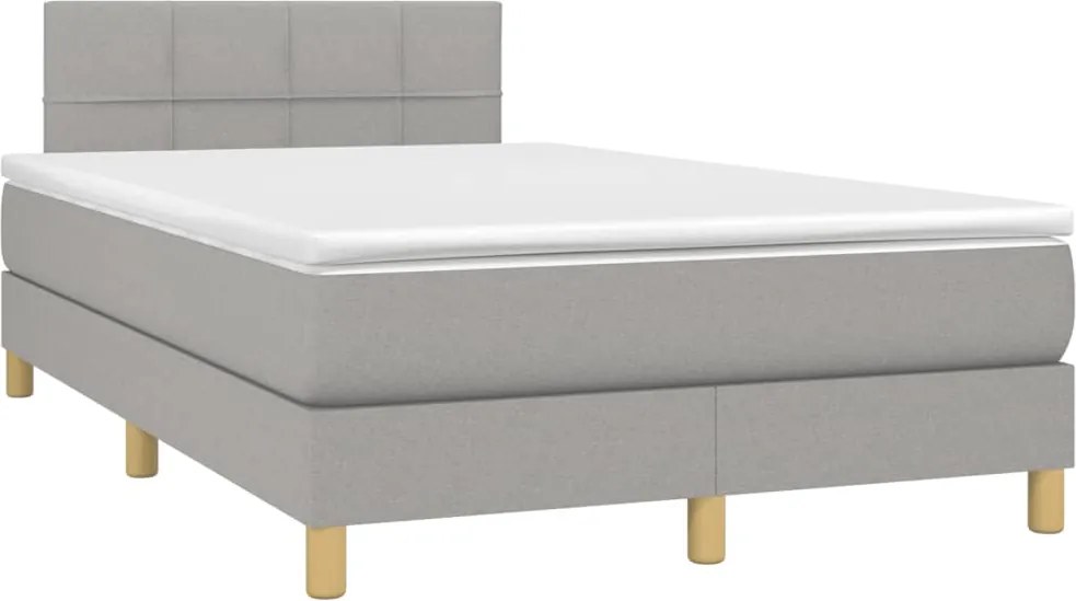 Box spring postel s matrací světle šedá 120 x 200 cm textil 3140601