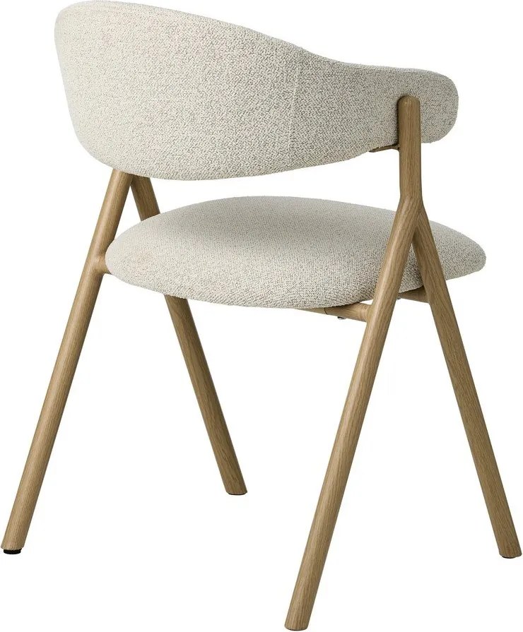 Krémové/v přírodní barvě čalouněné jídelní křeslo s područkami Frances – Unique Furniture
