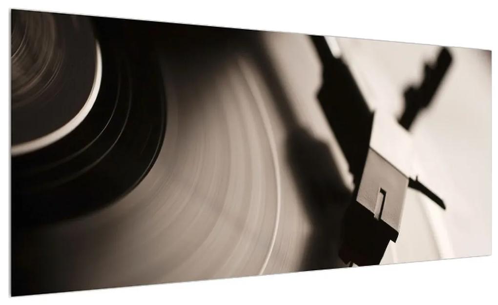 Detailní obraz gramofonové desky (100x40 cm)