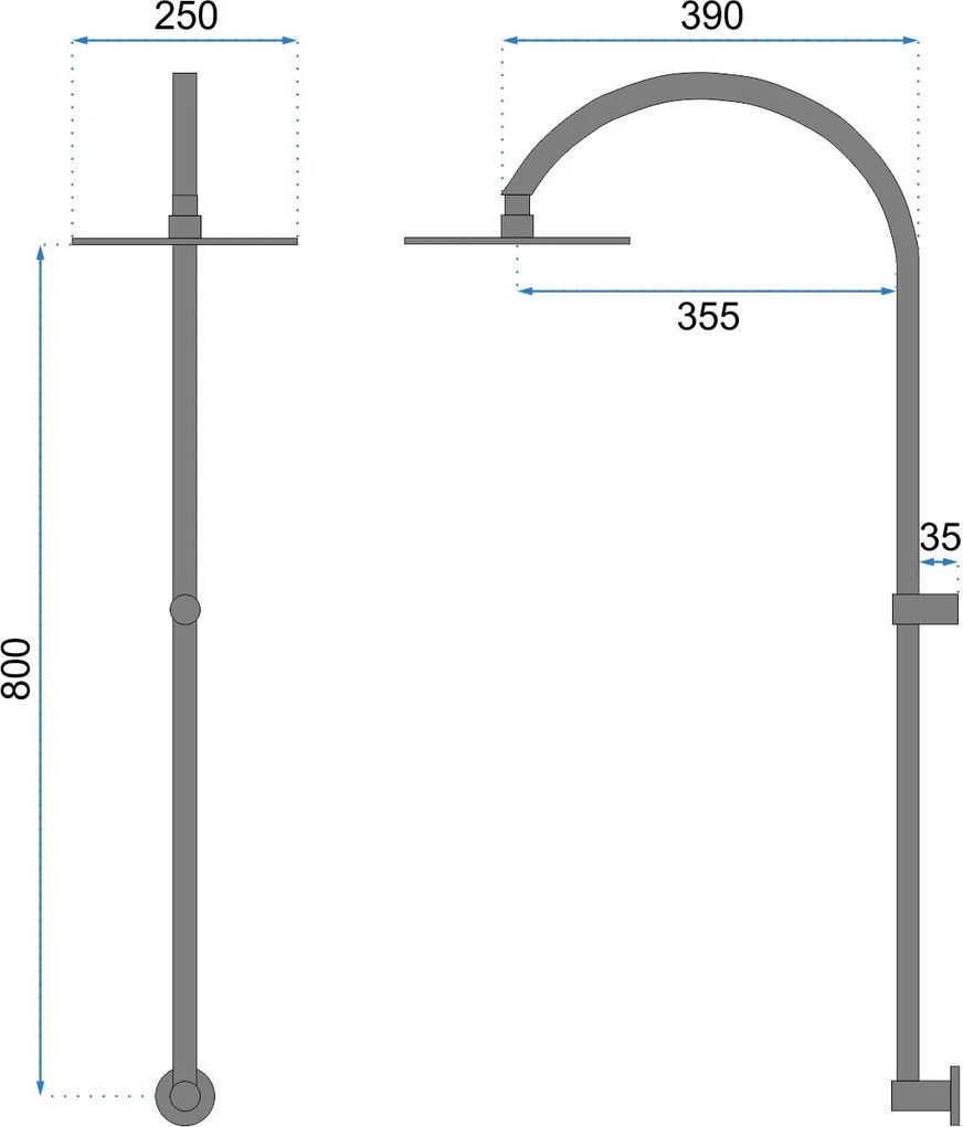 Rea Lugano - Podomítkový sprchový set + box P9301 - komplet, černá matná, REA-P9301