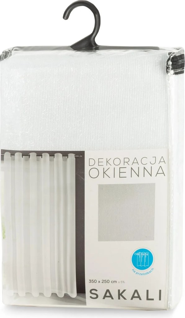 ZÁCLONA NA KROUŽCÍCH SAKALI 350X250 CM BÍLÁ