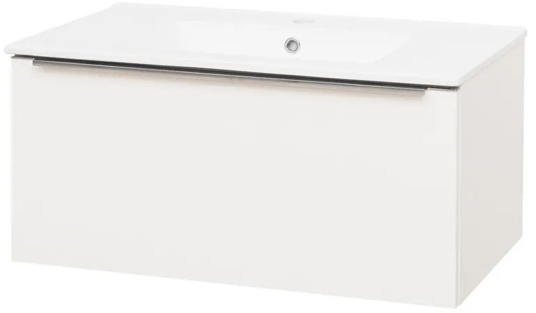 Mereo Mereo, Mailo, koupelnová skříňka s keramickým umyvadlem 81 cm, chrom madlo, CN516