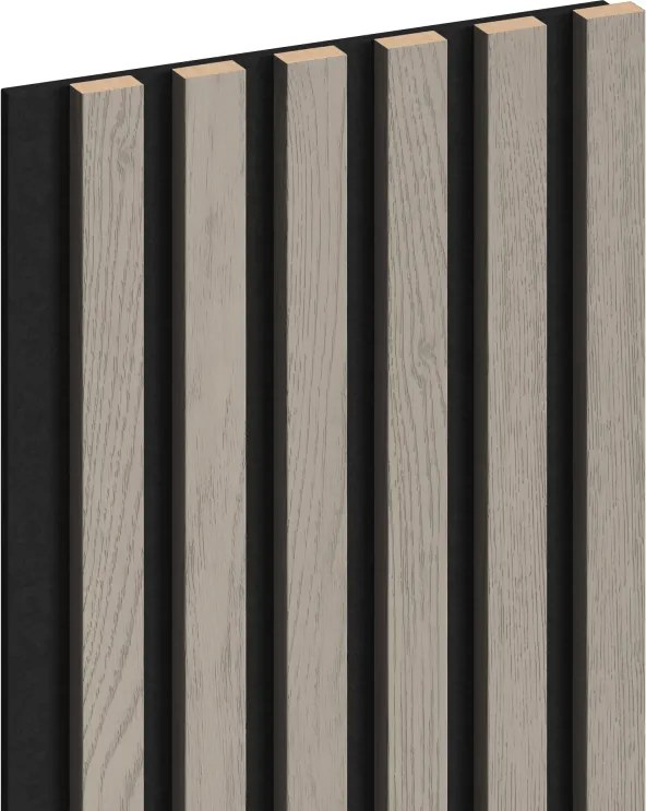 Mexen Lam-F, akustické stěnové lamely 275 × 30 cm, plstěný podklad 8 mm, technická dýha, dub popelavý, S105-275307-3015-005