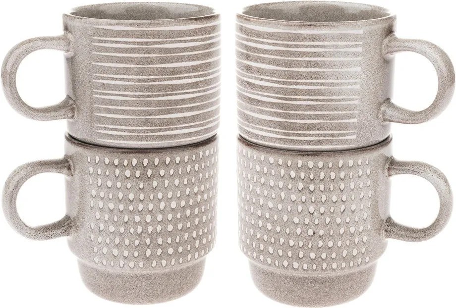 Světle hnědé keramické šálky v sadě 4 ks 290 ml – Dakls