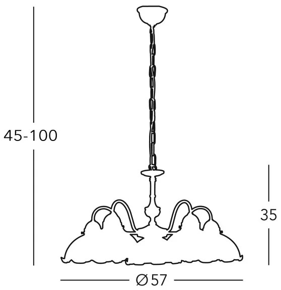 Kolarz 731.85.21 - Lustr na řetězu NONNA 5xE27/75W/230V zelená