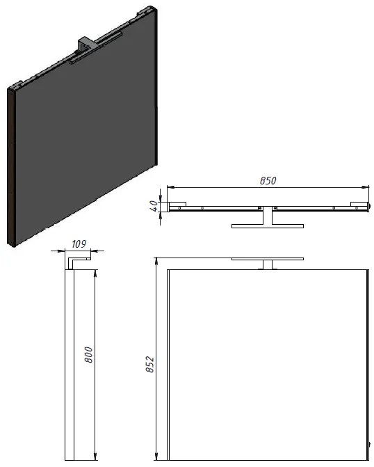 Lavedo Manhy Black 85 koupelnové zrcadlo s LED podsvícením