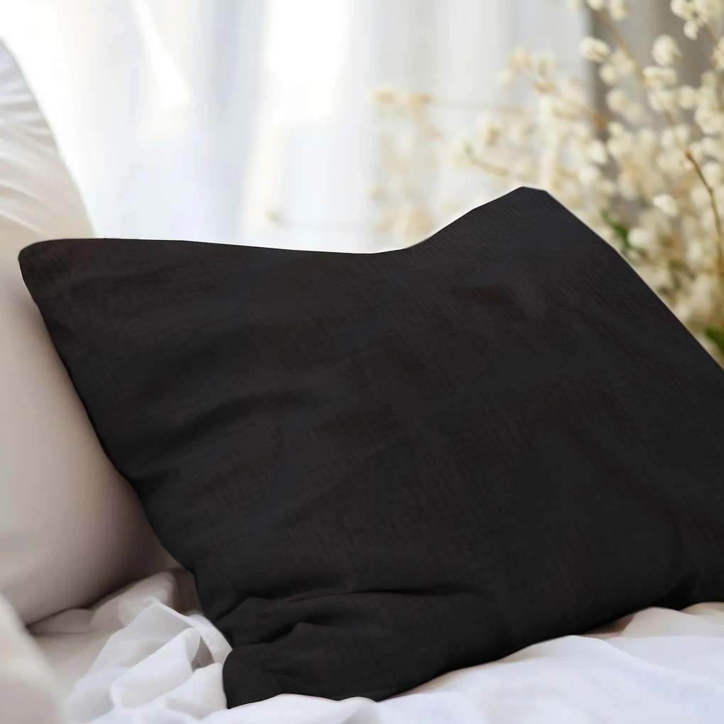 Mušelínové povlečení Black Velikost: 140 x 200 + 70 x 90