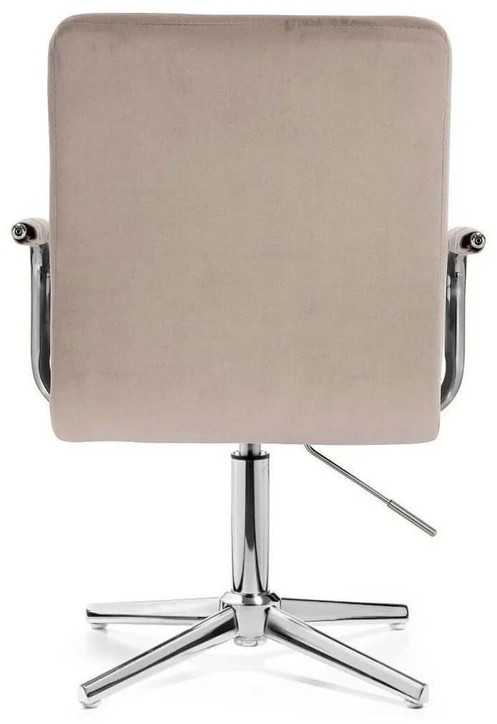 LuxuryForm DESIGN Otočná židle VERONA VELUR na stříbrném kříži - latte