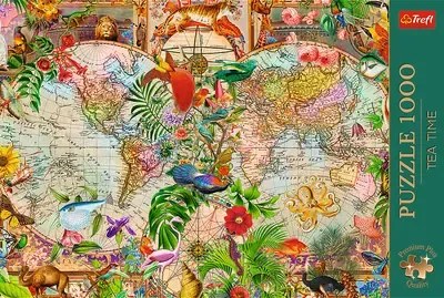 TREFL Puzzle Premium Plus Tea Time: Antická mapa světa / 1000 dílků /