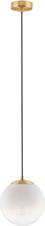 Bílé/ve zlaté barvě skleněné závěsné svítidlo ø 20 cm Vita – Nova Luce