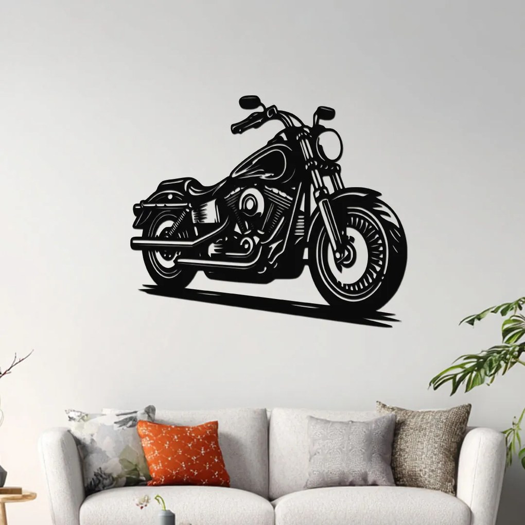 dřevo života Dřevěný obraz motorky Harley Davidson Zvolte rozměr (cm): 80x67, Zvolte barvu dekoru: Ořech